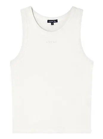 Soeur Brand-embroidered Cotton Vest Top - Blanc