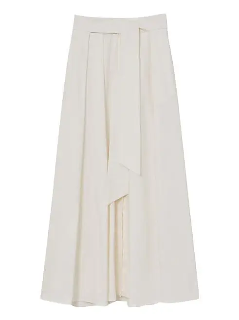 REISS Simone Tie-waist Stretch Cotton-blend Maxi Skirt - Ivory