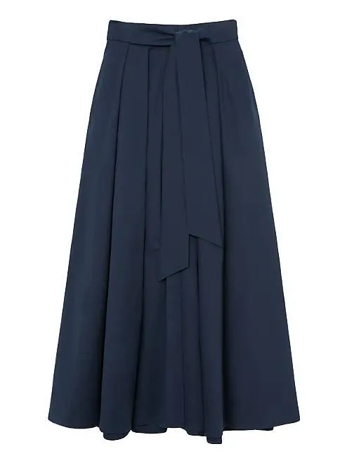 REISS Simone Tie-waist Maxi Skirt - Navy