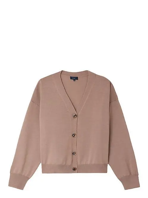 Soeur Idem Relaxed-fit Wool Cardigan - Rose Pale