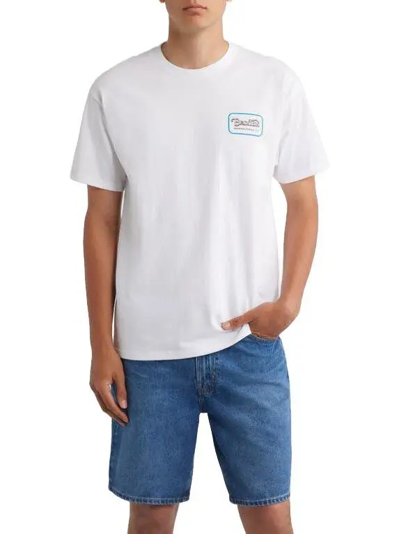 Brixton Grade Graphic T-shirt - White/washed Black/medium Blue