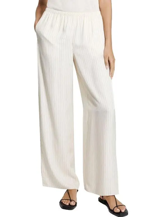 Theory Slit Hem Wide Leg Pants - Rice Multi