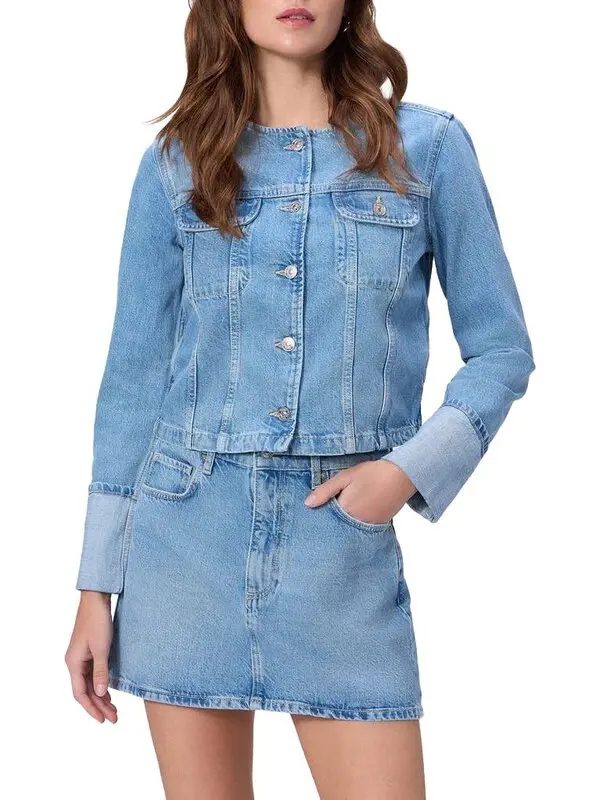 Paige Dean Collarless Denim Jacket - Del Amo