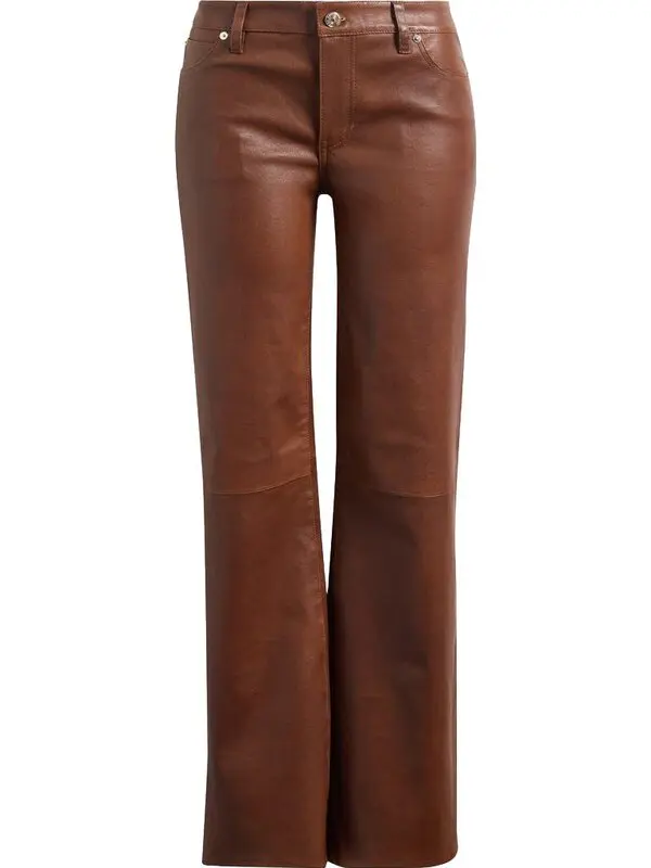 FRAME Leather Bootcut Pants - Cedar