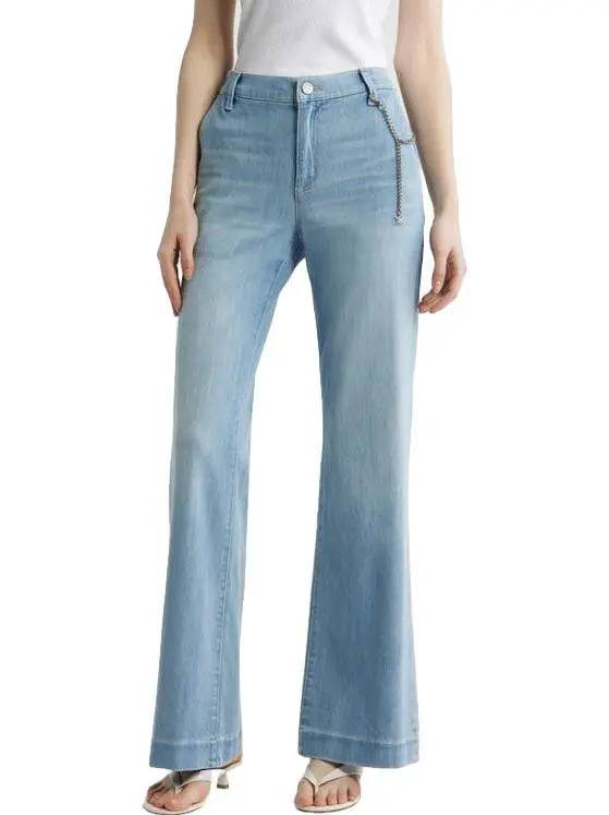 Kobi Halperin High-waisted Wide-leg Cotton Pants - Light Indigo