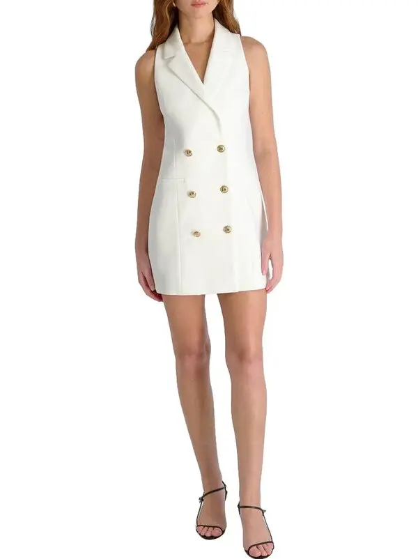 French Connection Sleeveless Double Breasted Blazer Minidress - Summer White