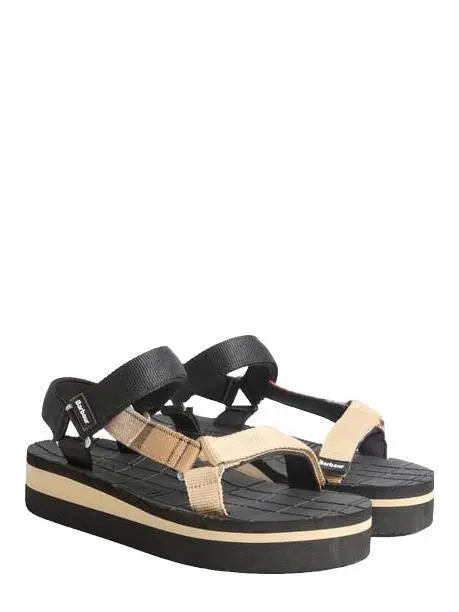Barbour Mila Wedge Sandal - Black/dress Tartan