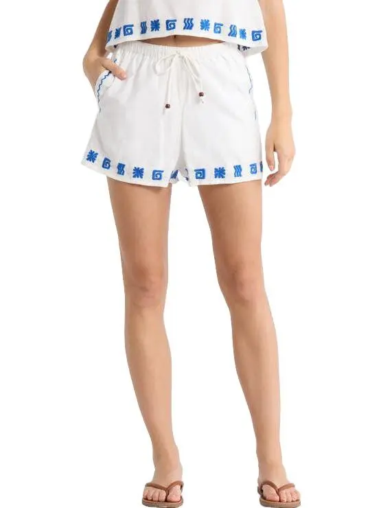 BILLABONG Embroidered Cotton-blend Shorts - Salt Crystal