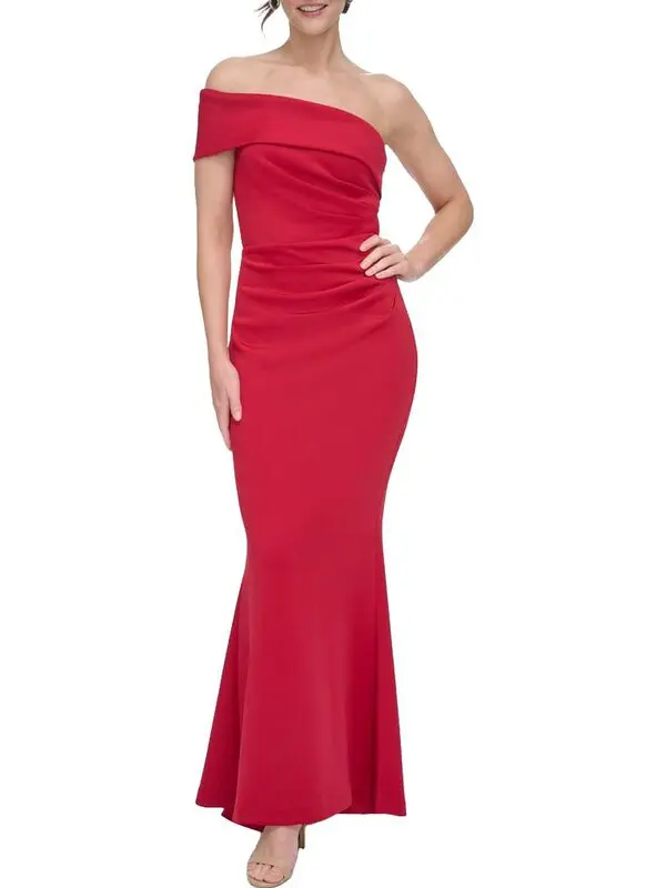 Eliza J One-shoulder Gown - Ruby Red