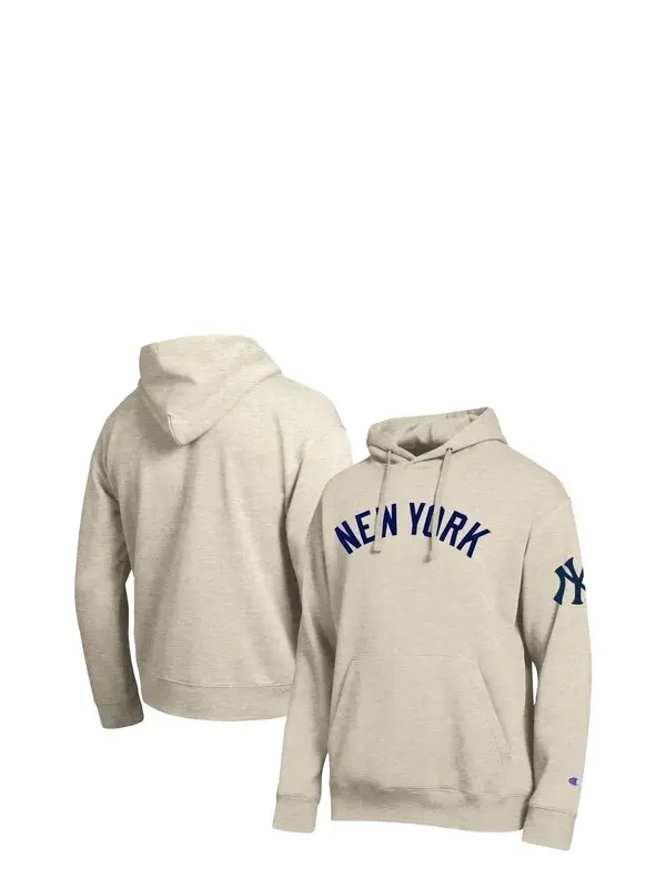 Champion New York Yankees All Star Chenille Hoodie - Oatmeal