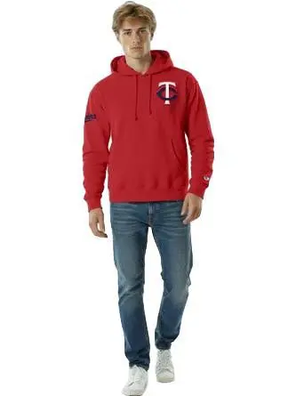 Champion Minnesota Twins Reverse Weave Chenille Hoodie - Red