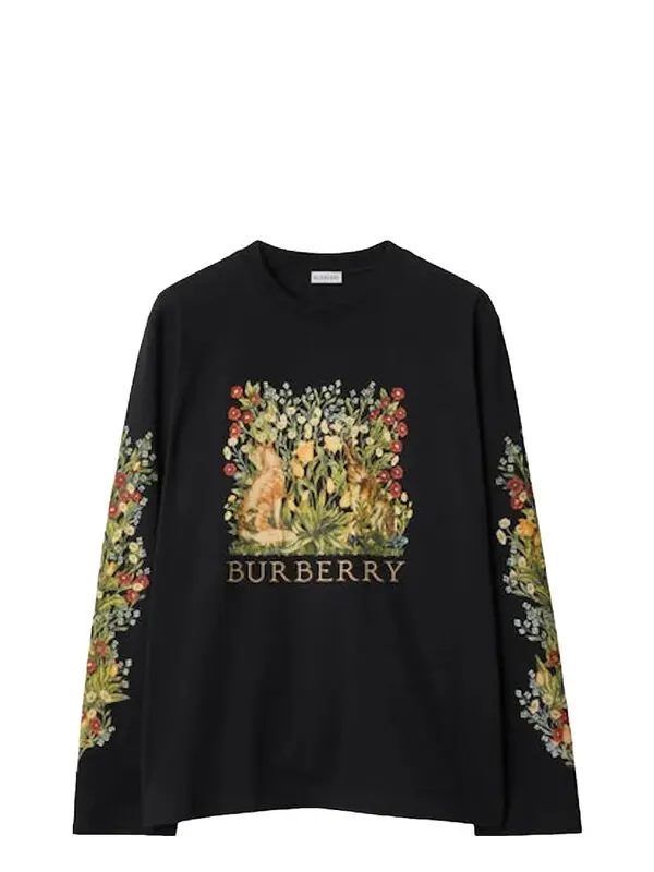 Burberry Crewneck Long Sleeve Shirt - Black