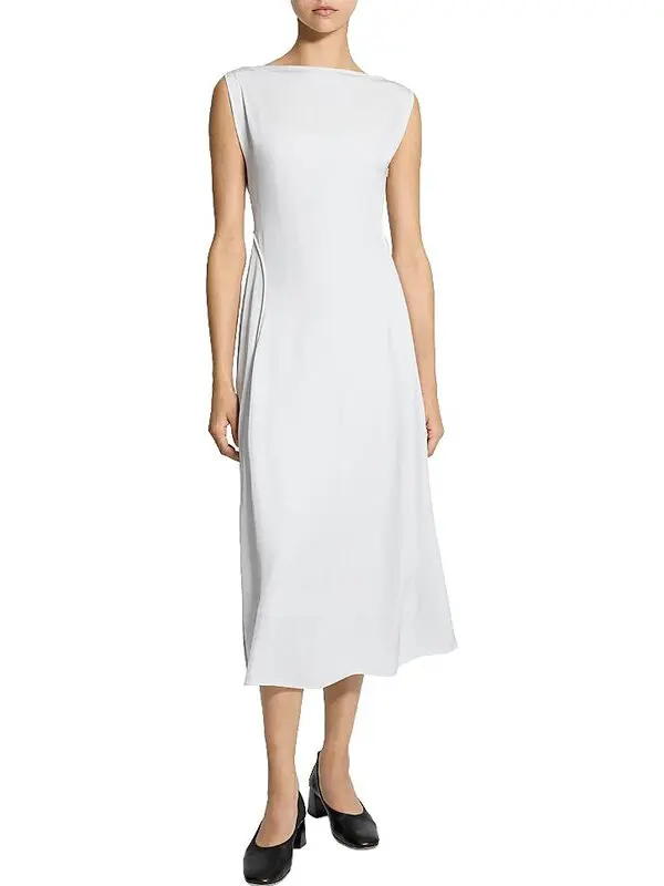 Theory Draped Midi Dress - Pastel Grey
