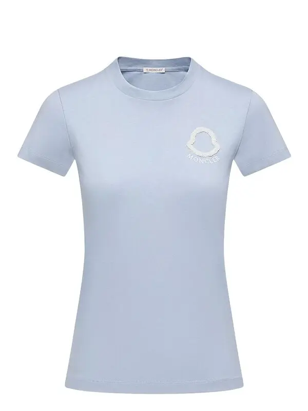 Moncler Embroidered Logo T-shirt - Blue