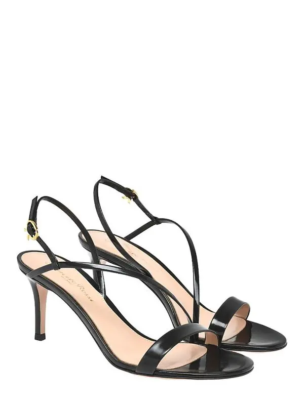 GIANVITO ROSSI Manhattan 70 Sandal - Black Lamb Leather