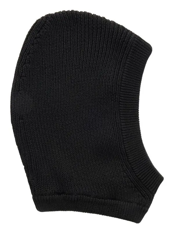 Rick Owens Ribbed Cotton Balaclava - Black