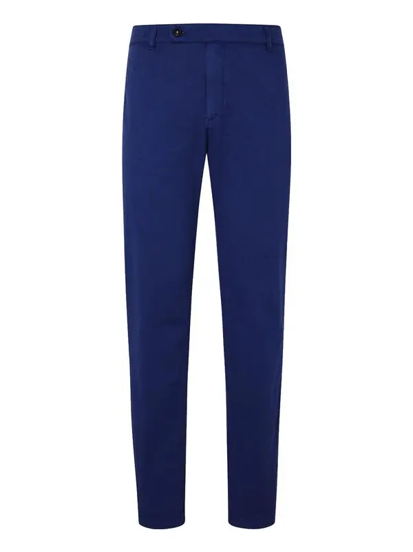 Massimo Alba Straight-leg Cotton-blend Trousers - Blue