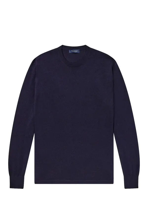 Thom Sweeney Cashmere And Silk-blend Sweater - Blue