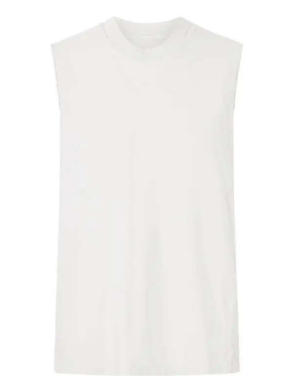Rick Owens Paneled Cotton-jersey Tank Top - Off-white