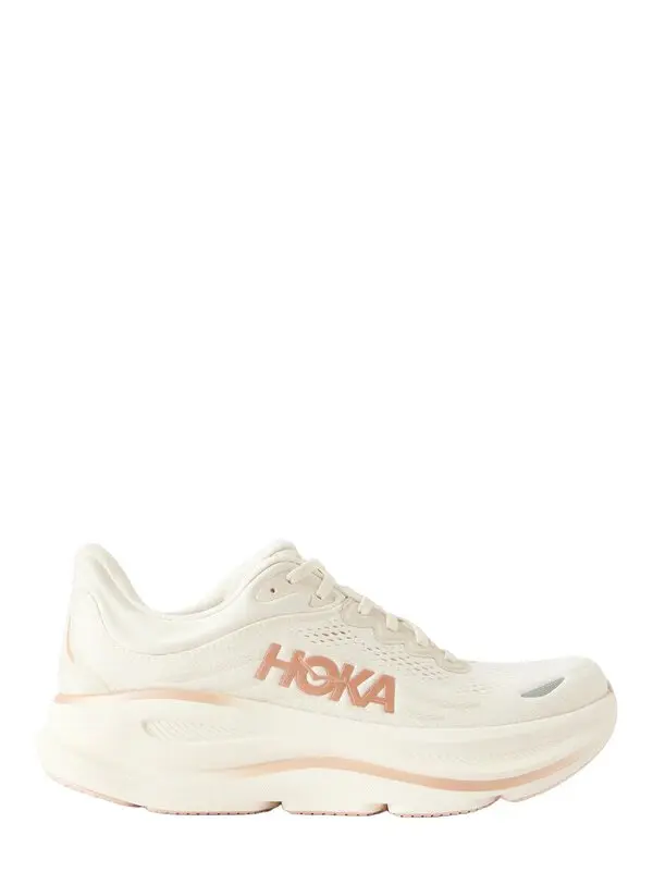 HOKA® Bondi 9 Rubber-trimmed Sneakers - Neutrals