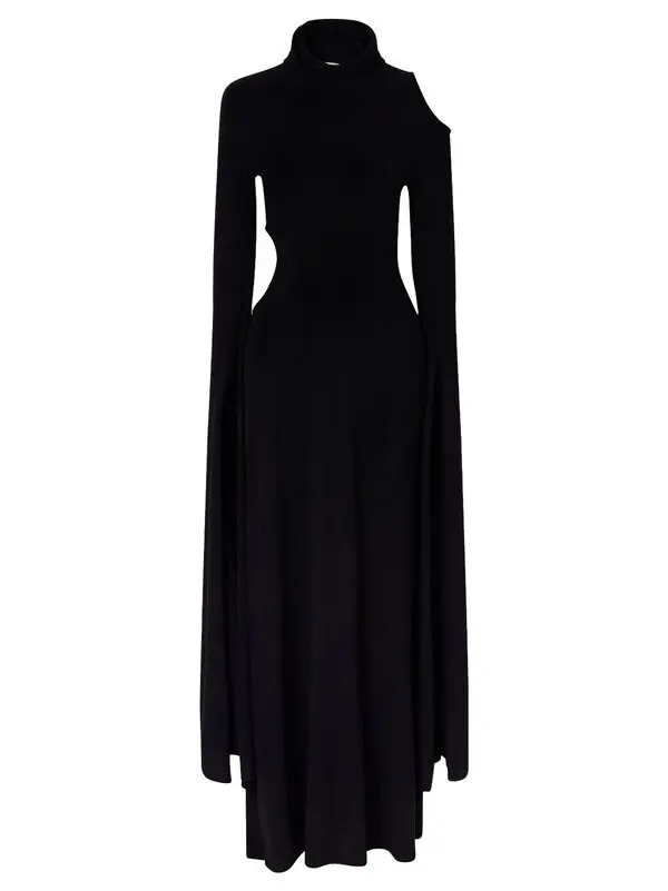 Gabriela Hearst Daya Hooded Cutout Silk Maxi Dress - Black