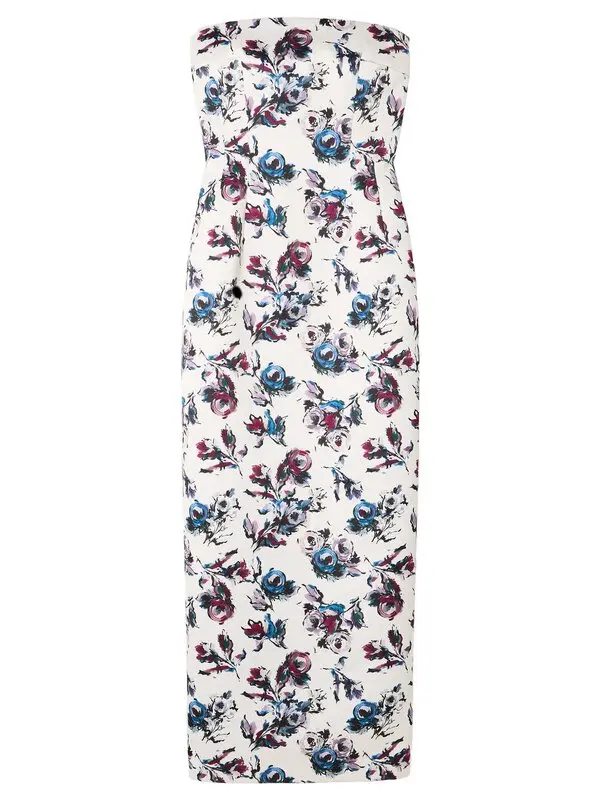 EMILIA WICKSTEAD Laelia Genzianella Strapless Midi Dress - White