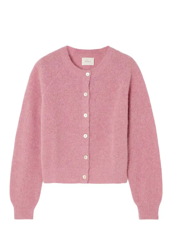 DÔEN Knitted Alpaca-blend Cardigan - Pink