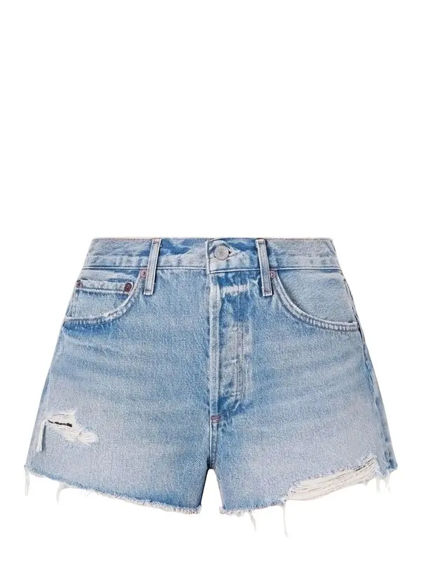 AGOLDE Parker Distressed Denim Shorts - Light Denim