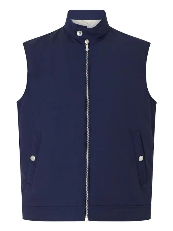 Eleventy Slim-fit Wool-blend Gilet - Blue