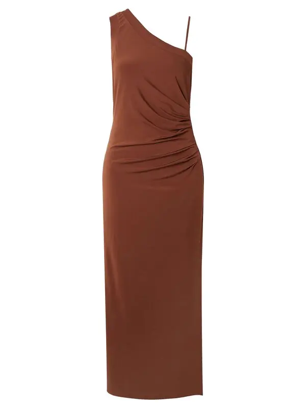 Max Mara One-shoulder Maxi Dress - Chocolate