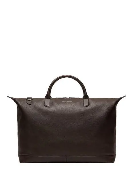 WANT Les Essentiels Hartsfield Pebble-grained Leather Weekender Bag - Dark Brown