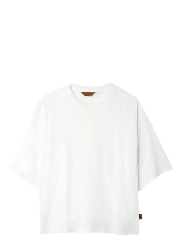JAMIE HALLER Draped Cotton And Modal-blend Jersey T-shirt - White