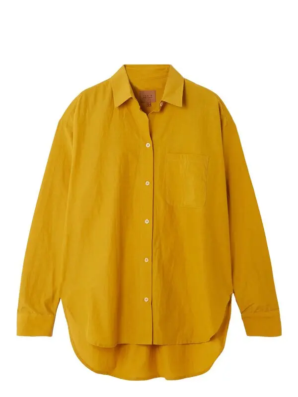 JAMIE HALLER The Essential Cotton And Silk-blend Shirt - Yellow