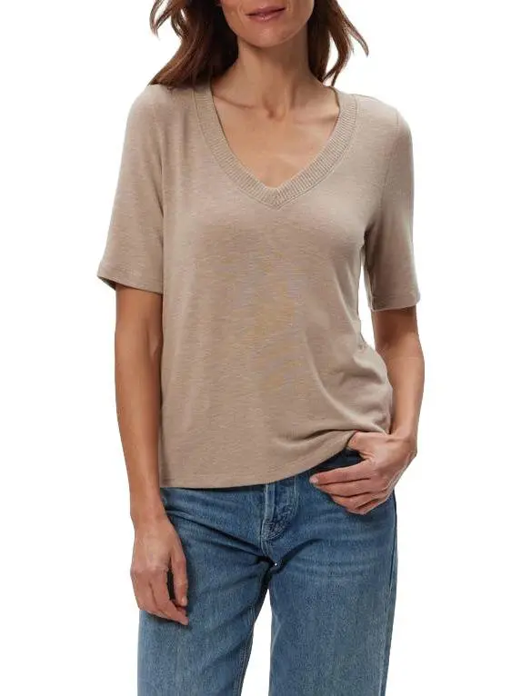Michael Stars Matty V-neck T-top - Macadamia