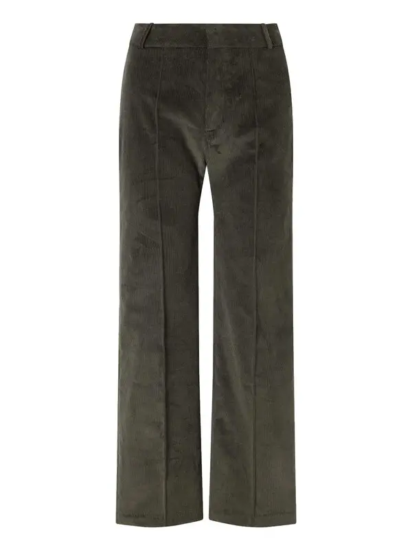 DESTREE Yoshimoto Straight-leg Corduroy Pants - Green