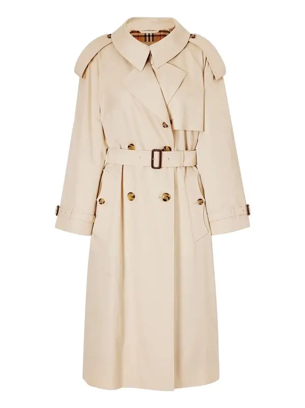 Burberry Fitzrovia Belted Cotton-gabardine Trench Coat - Neutrals
