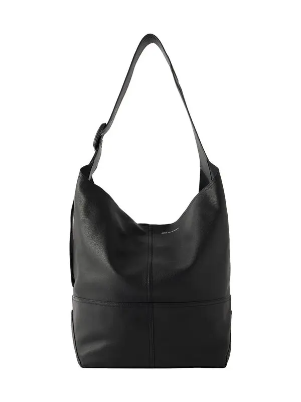 Ami Etienne Buckled Leather Crossbody Bag - Black
