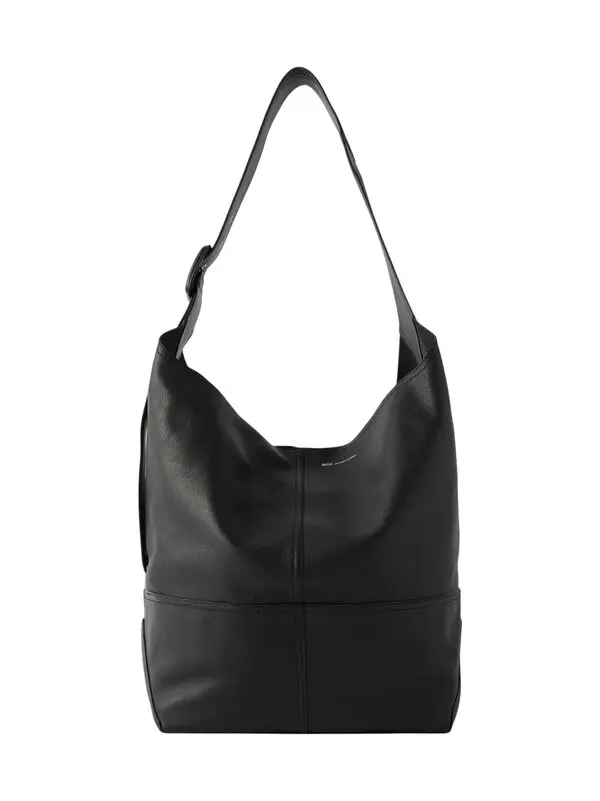 Ami Etienne Buckled Leather Crossbody Bag - Black