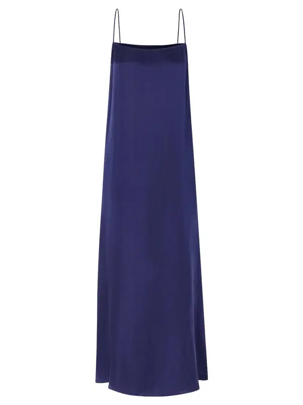ANINE BING Mae Silk Satin-blend Maxi Dress - Blue