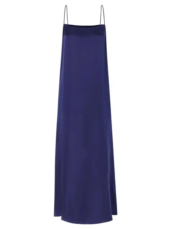 ANINE BING Mae Silk Satin-blend Maxi Dress - Navy