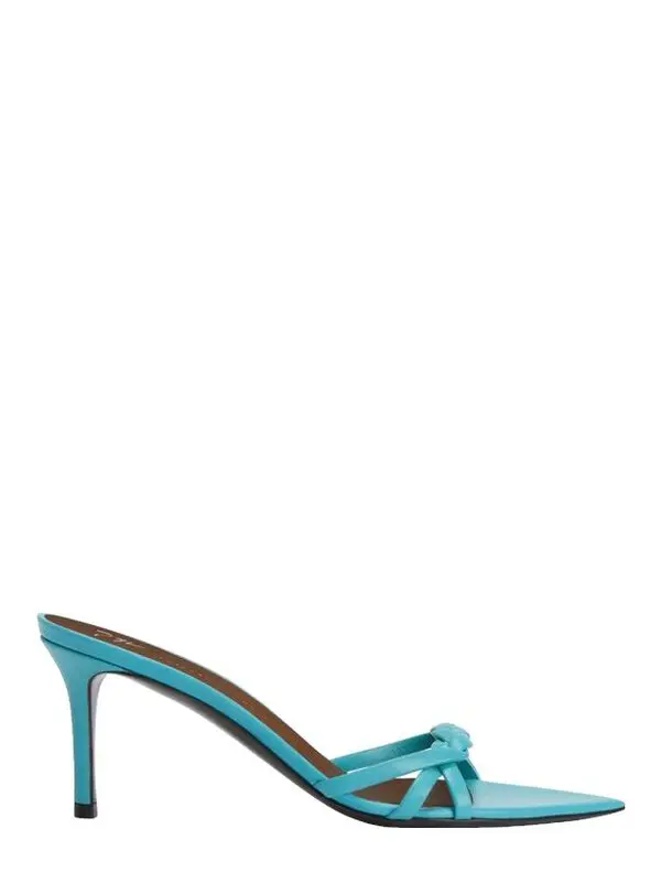 GIUSEPPE ZANOTTI Intrigo Braid 70 Leather Mules - Blue