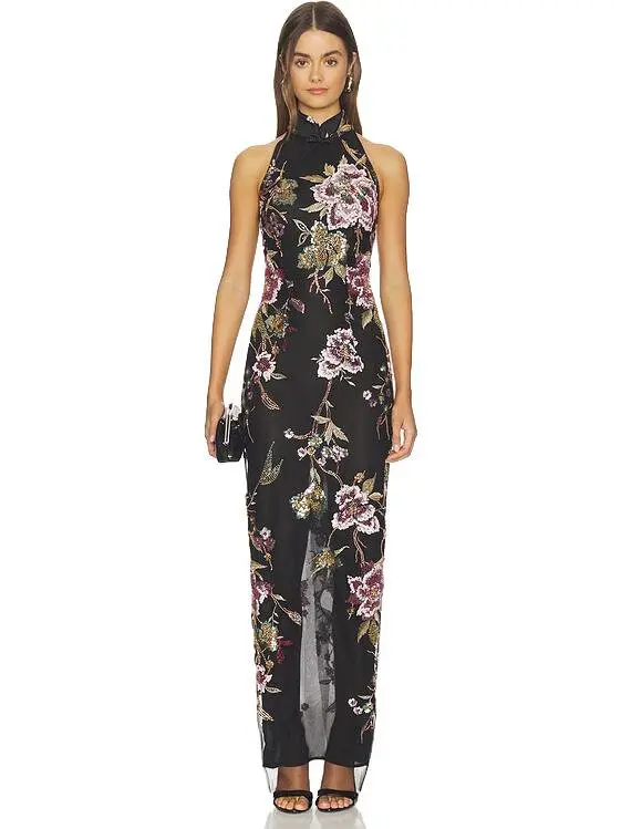 SAU LEE Parker Dress - Black Multi