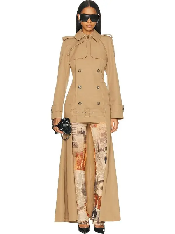 JEAN PAUL GAULTIER Window Trench Coat - Beige