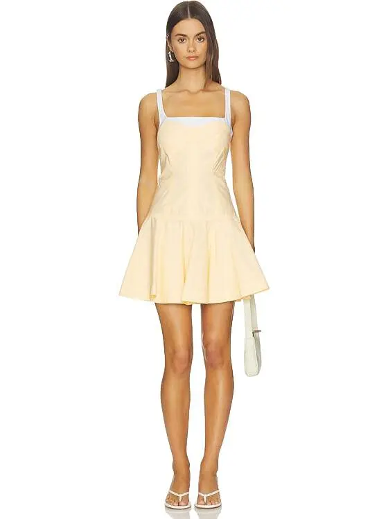 Simkhai Tyler Bustier Mini Dress In Lemon - Buttercream Stripe