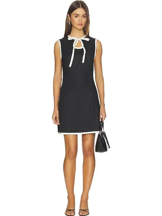 TANNER FLETCHER Kit Keyhole Mini Dress - Black & Off White