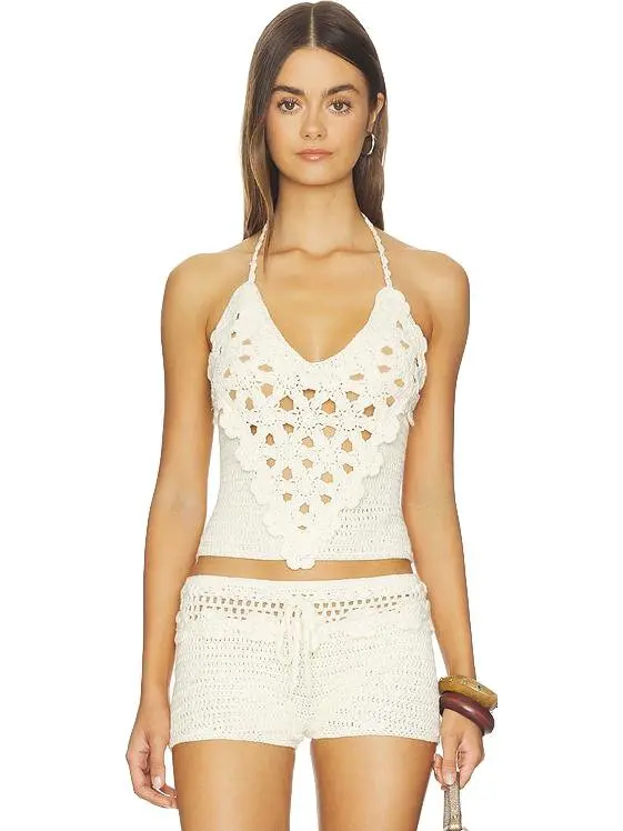 I.AM.GIA Blossom Crochet Top - White