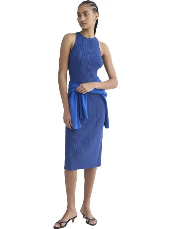 Everlane Cutaway Ribbed Midi Dress - Estate Blue