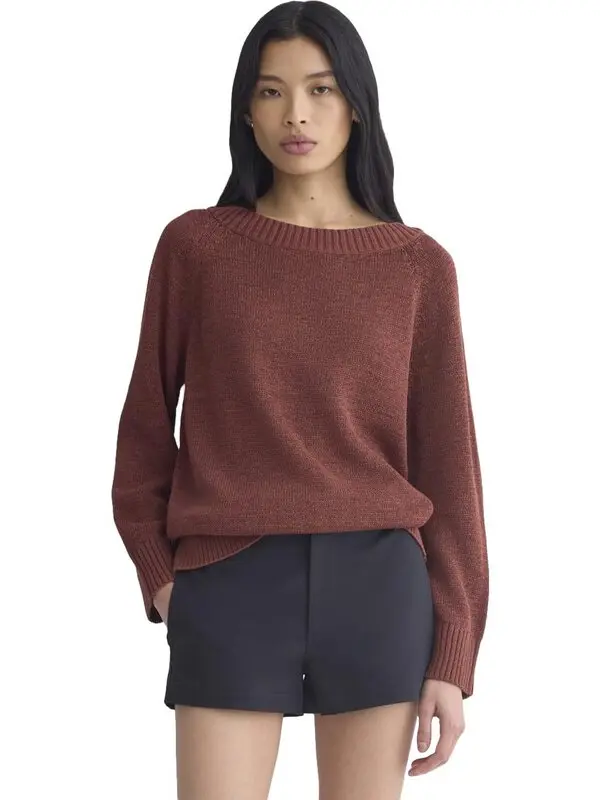 Everlane Wide-neck Crew Sweater - Henna Red