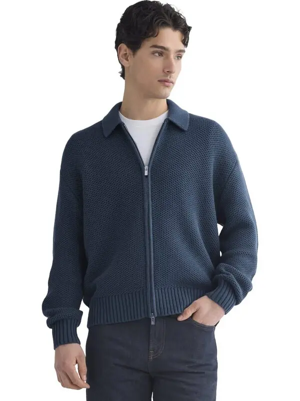 Everlane Honeycomb Sweater Jacket - Midnight Navy
