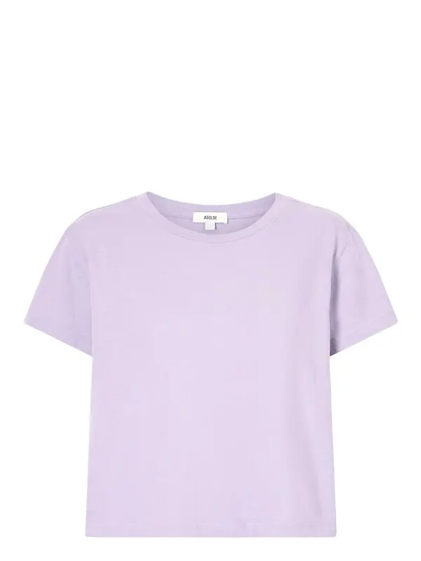 AGOLDE Adine Cropped Organic Cotton-jersey T-shirt - Lilac